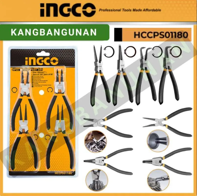 ingco 4 Parça Profesyonel Segman Pense seti 180mm » HCCPS01180-1 ...